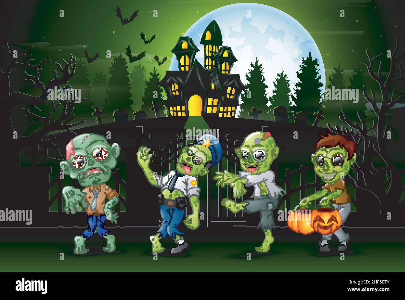 Vector illustration cartoon zombie wooden Stock Vector Images - Alamy