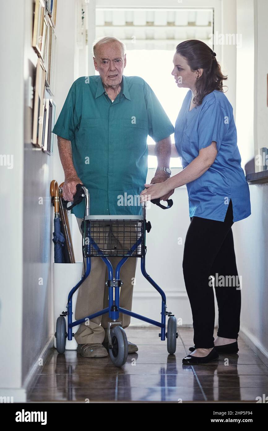 Person using walker and home nurse hi-res stock photography and images ...
