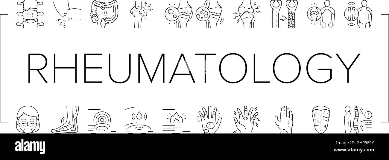 Rheumatology Disease Problem Icons Set Vector Stock Vector Image & Art ...
