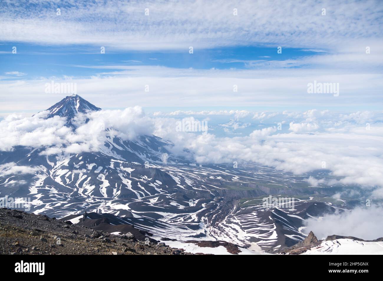 Koryaksky volcano, Kamchatka peninsula, Russia. An active volcano 35 km ...