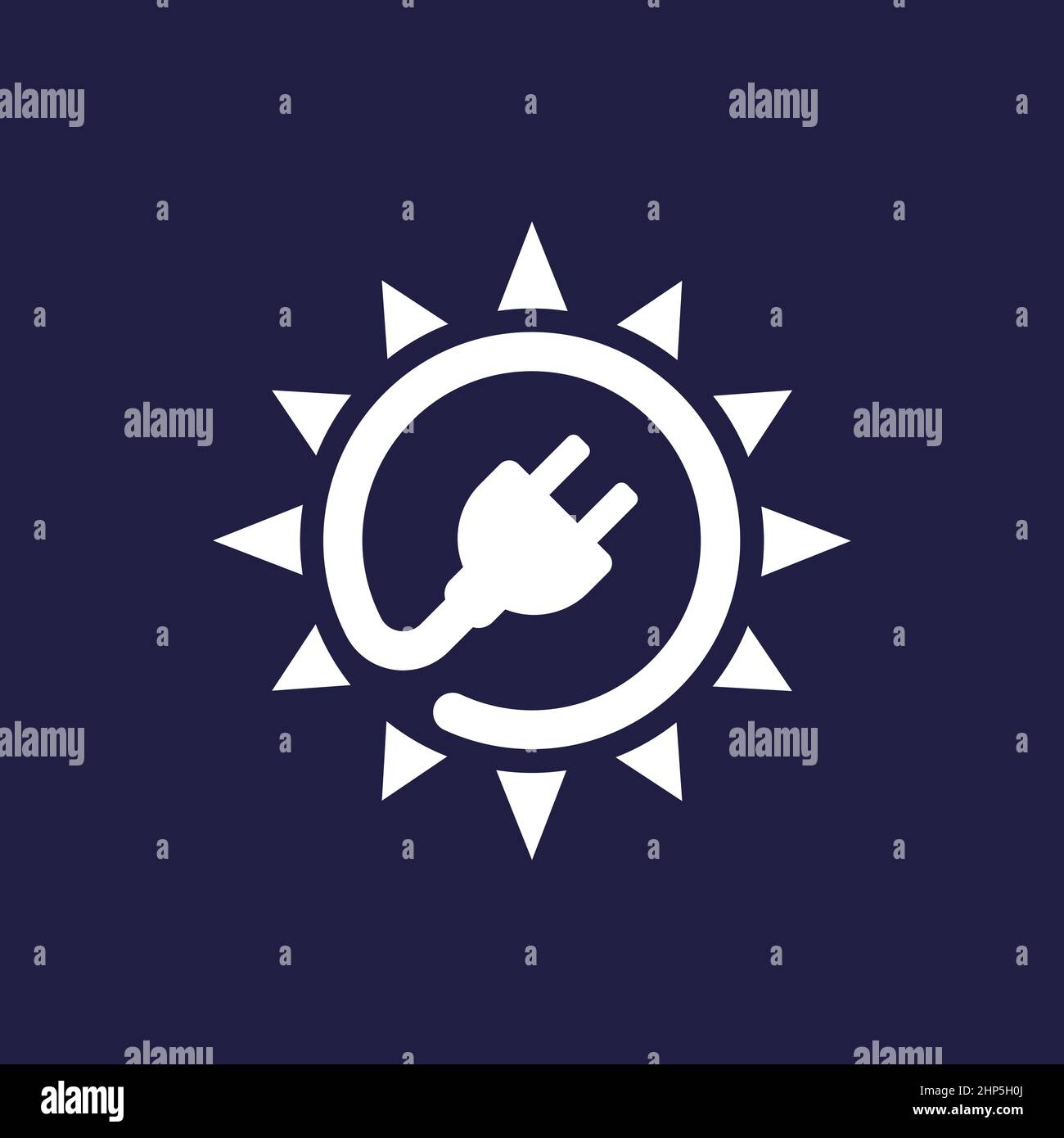 solar energy logo, sun and electric plug vector Stock Vector Image ...