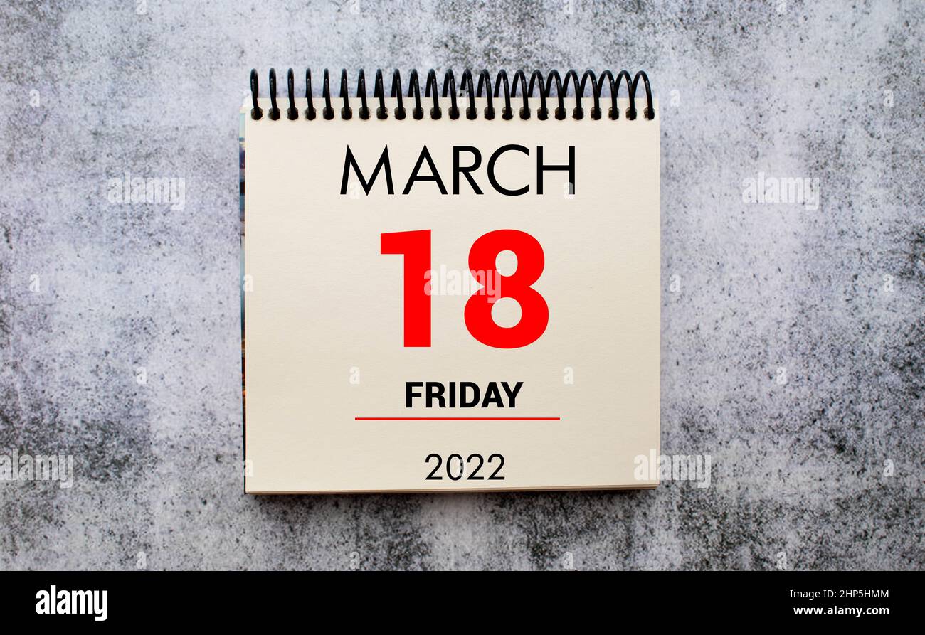 march 18. 18th day of month, calendar date. Stand for desktop calendar ...