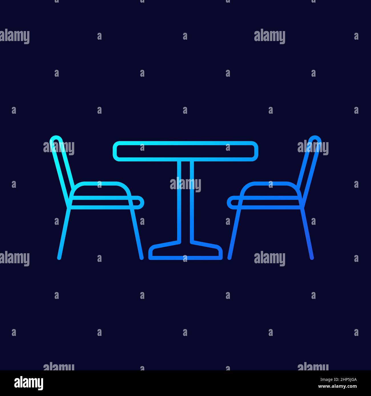 dining table and chairs line vector icon Stock Vector Image & Art - Alamy