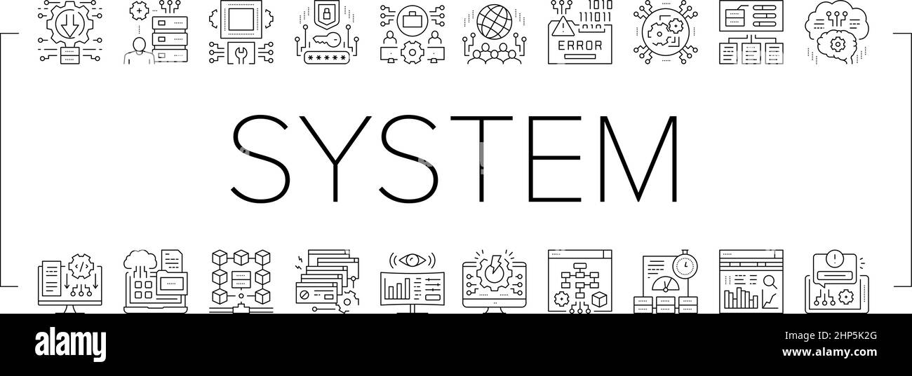 System Work Process Collection Icons Set Vector Stock Vector Image ... System Work Process Collection Icons Set Vector Stock Vector Image ...