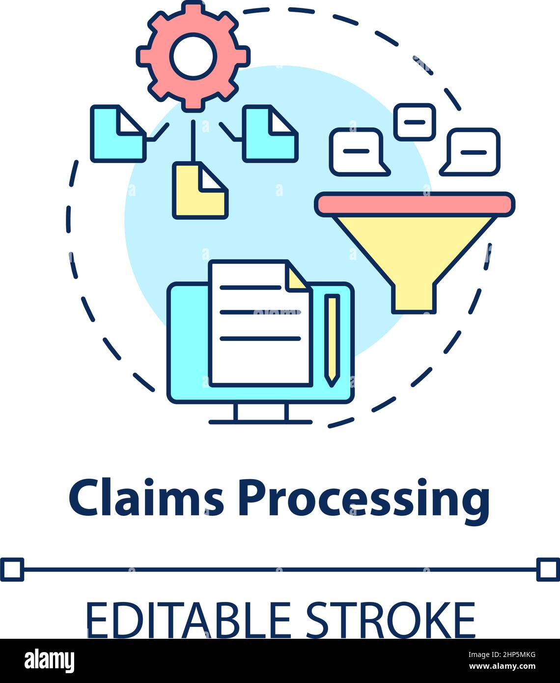 Claims processing concept icon Stock Vector Image & Art - Alamy
