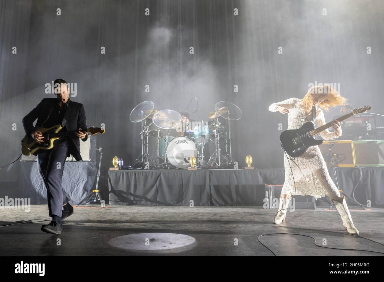 London, UK. February 18th, 2022. Wolf Alice performing live on stage at ...