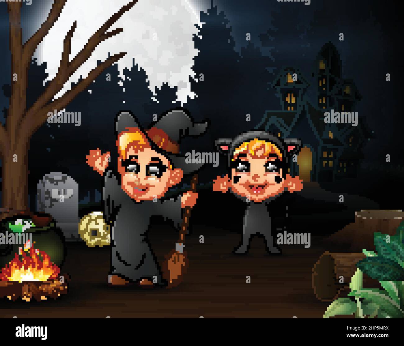 Cartoon witch house hi-res stock photography and images - Alamy
