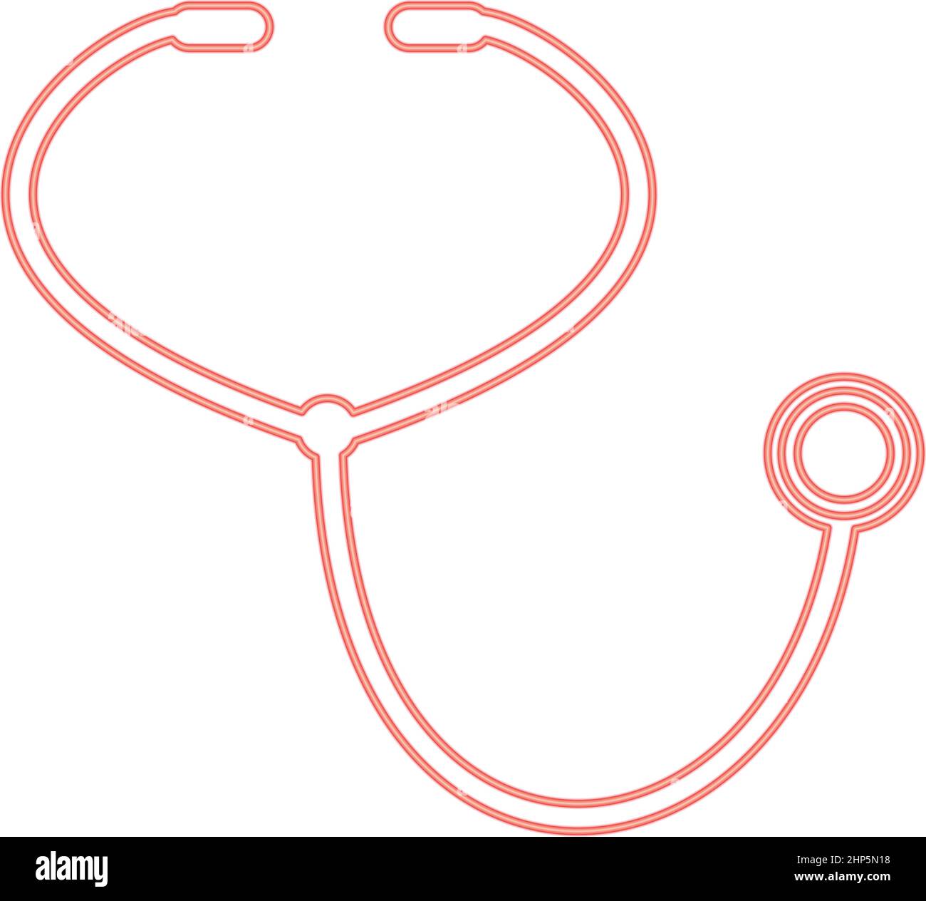 Neon stethoscope red color vector illustration flat style image Stock ...