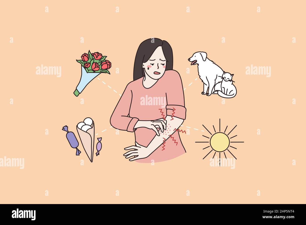 Itch and scratch Stock Vector Images - Alamy