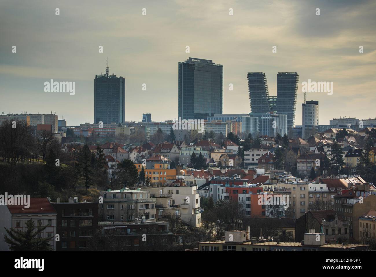 View of the V Tower and other modern high rise buildings in the ...