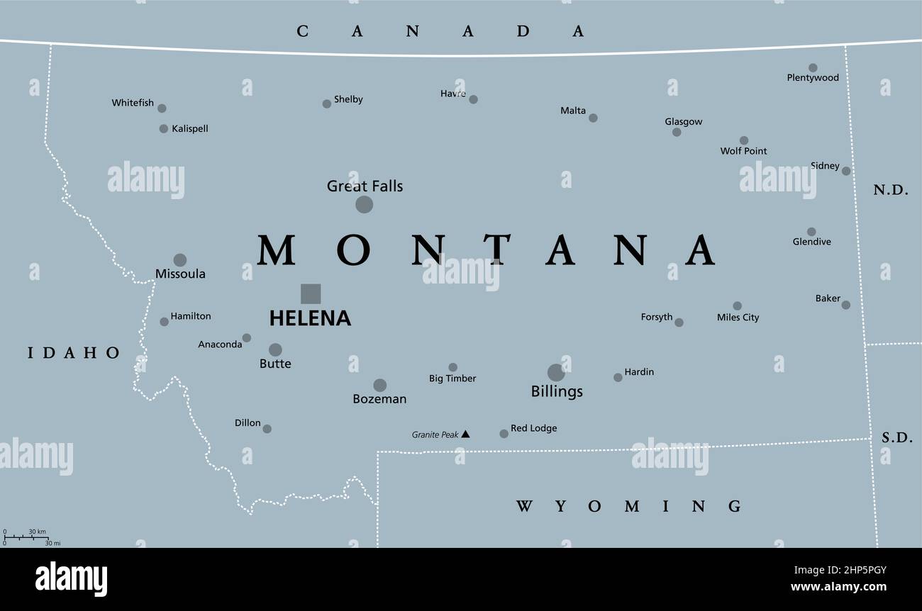 Helena montana map hi-res stock photography and images - Alamy