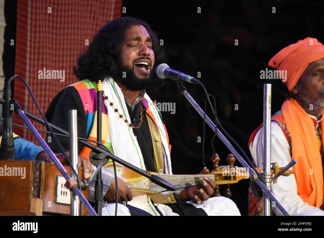 Kolkata, India. 18th Feb, 2022. Folk performance of Bengal is being ...