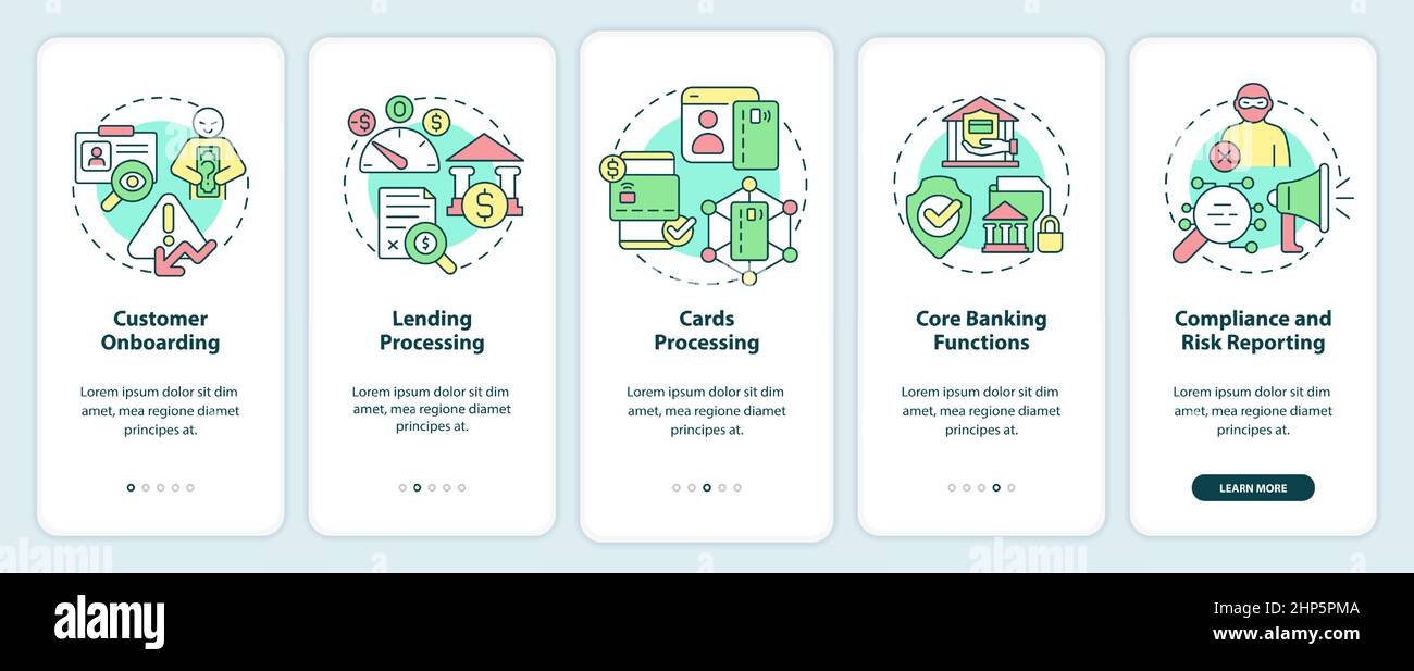 Automated banking onboarding mobile app screen Stock Vector Image & Art ...