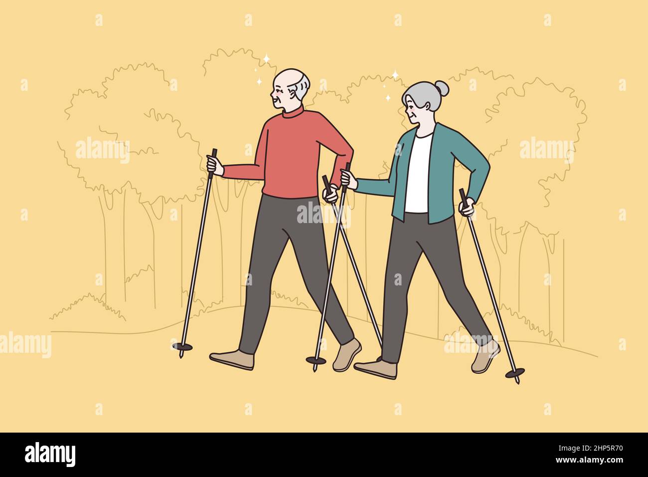 Old people workout happy Stock Vector Images - Alamy