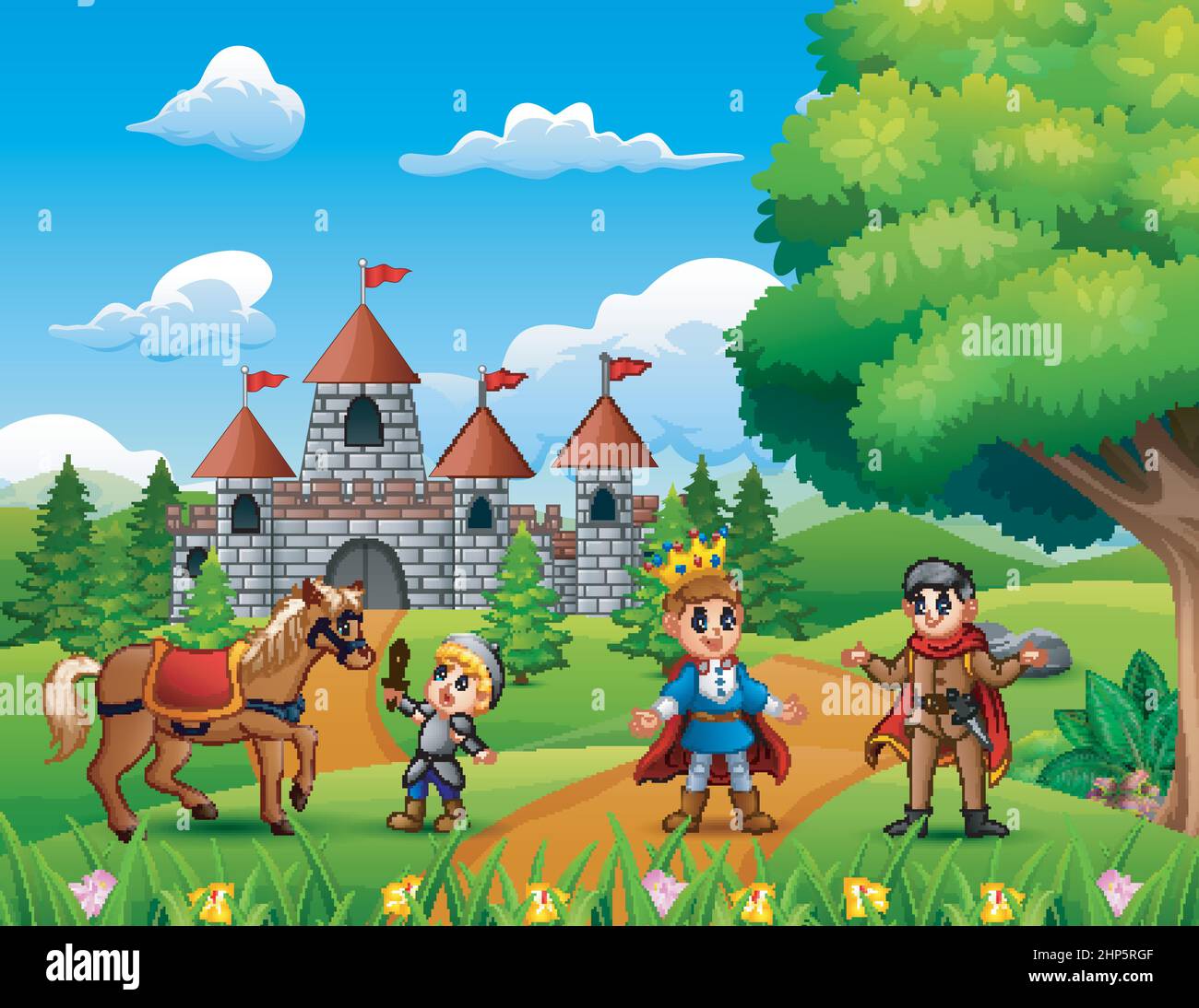 Road leading to castle Stock Vector Images - Alamy