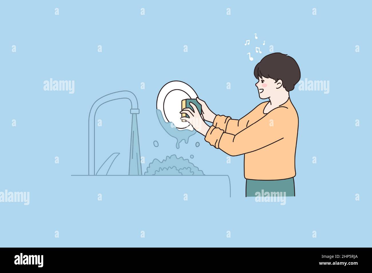 Dish wash boy Stock Vector Images - Alamy