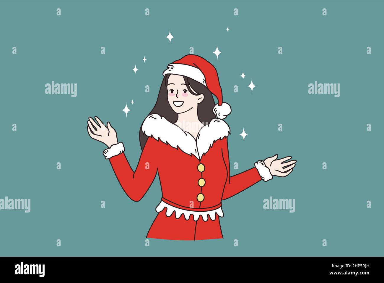 Woman smiling christmas gift Stock Vector Images - Alamy