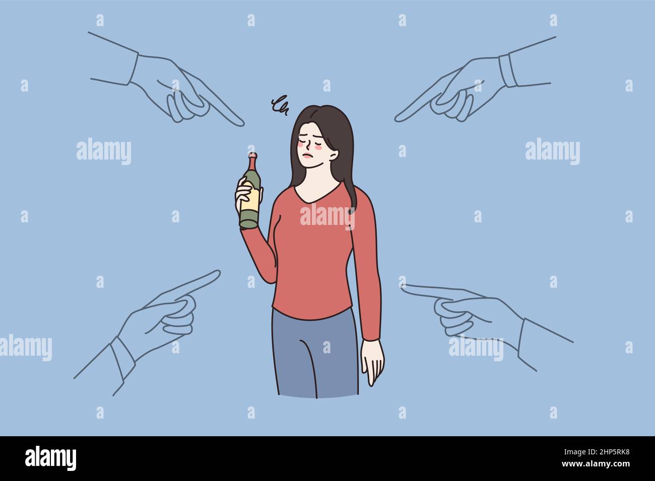 Drunk woman alcohol Stock Vector Images - Alamy