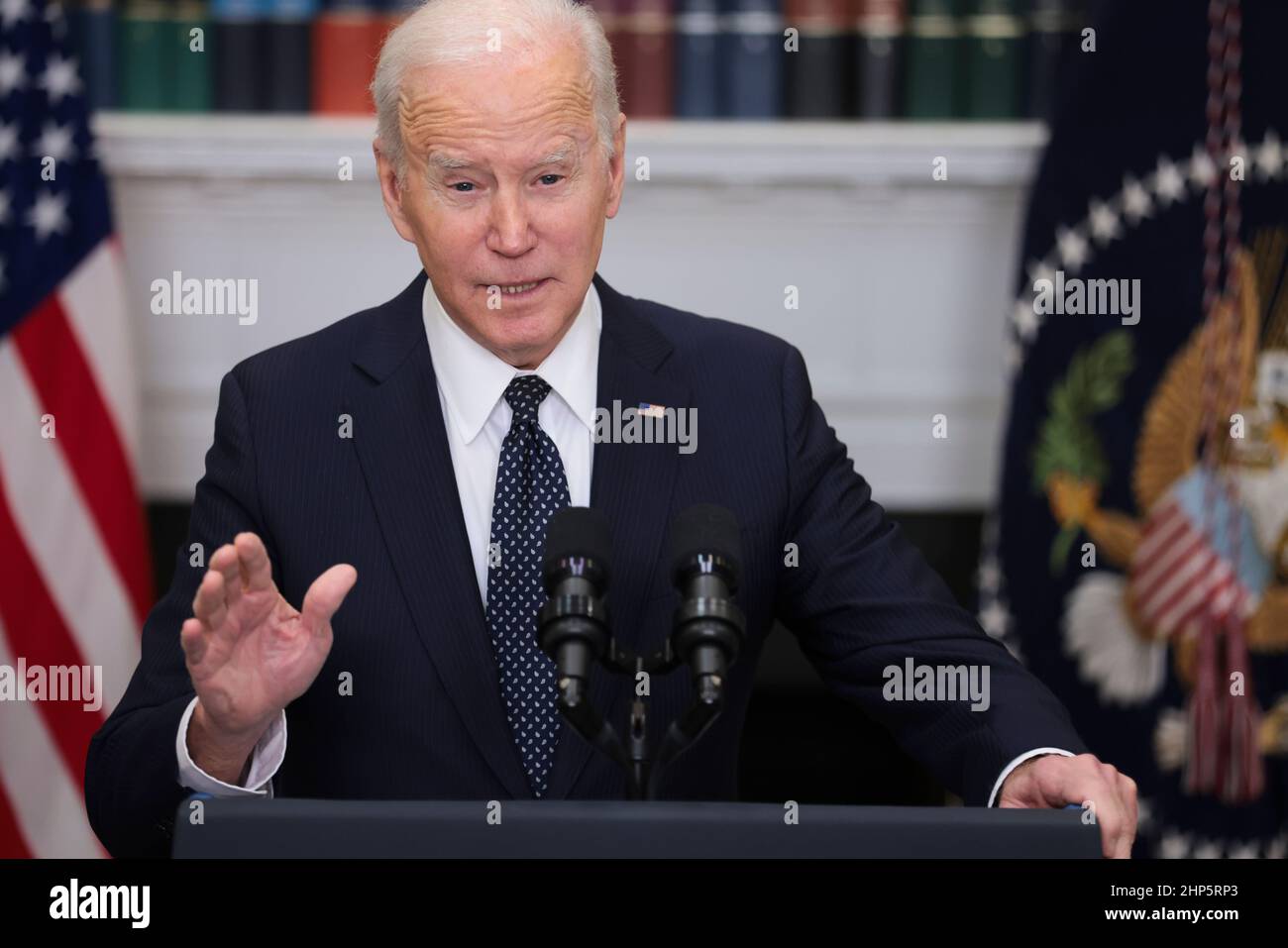 Washington, DC. 18th Feb, 2022. President Joe Biden gives an update ...