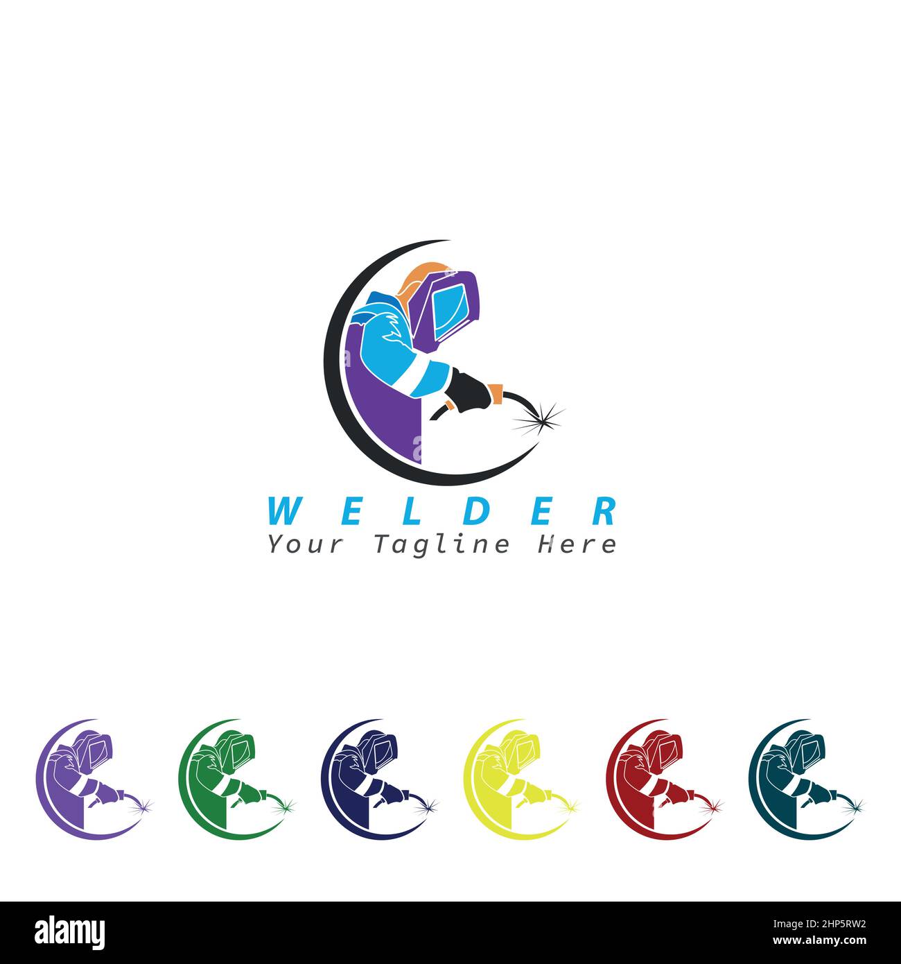 Man Welding Logo Template Metal Weld Workshop Logo Template Stock ...