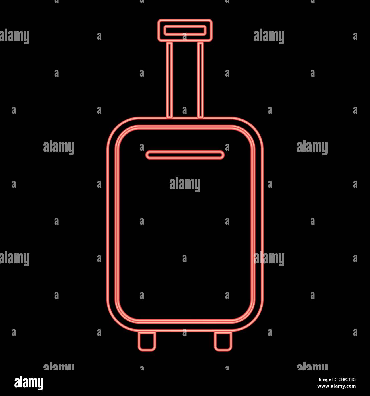 Neon luggage bag red color vector illustration flat style image Stock ...
