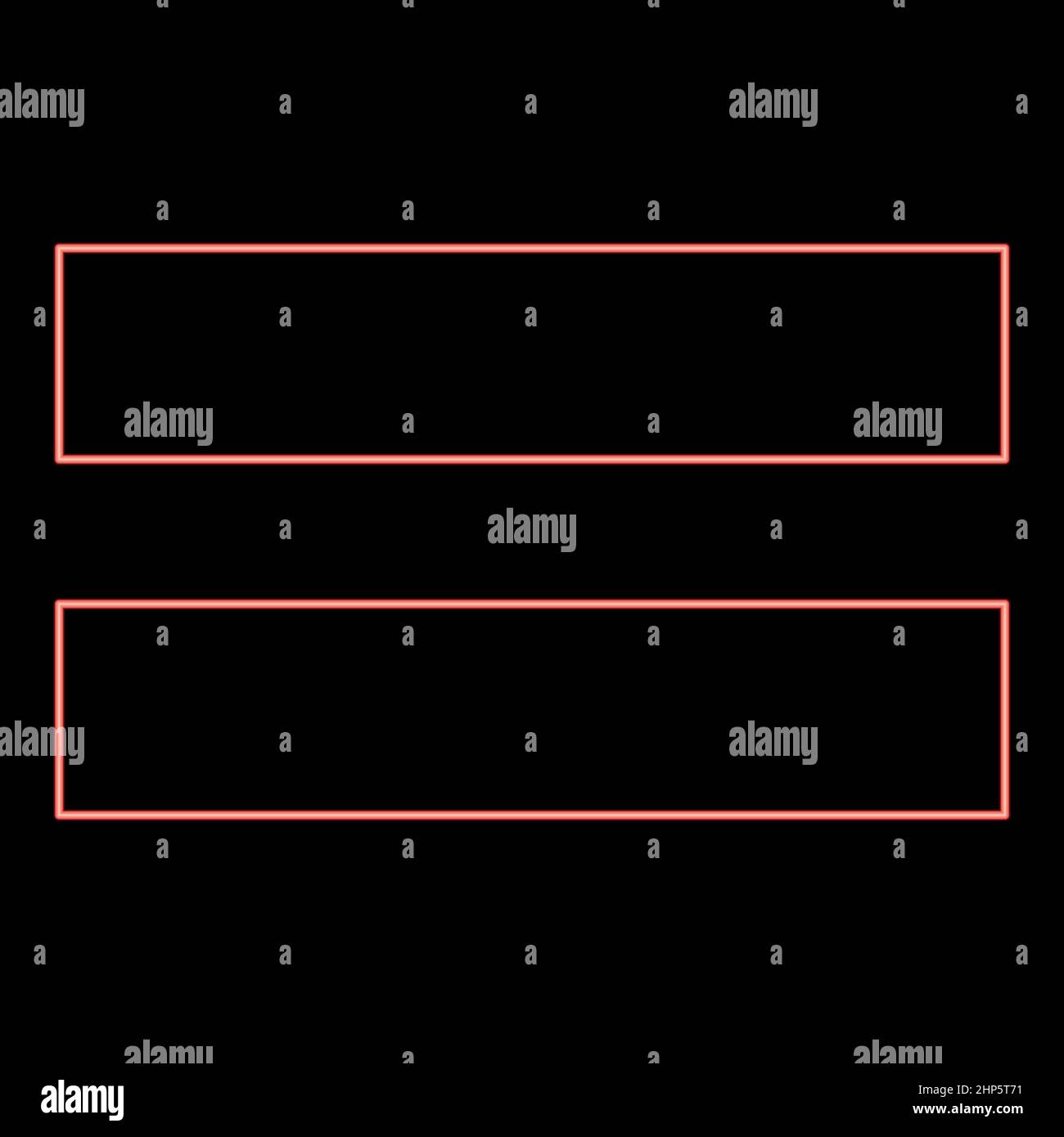 Neon sign equally red color vector illustration flat style image Stock ...