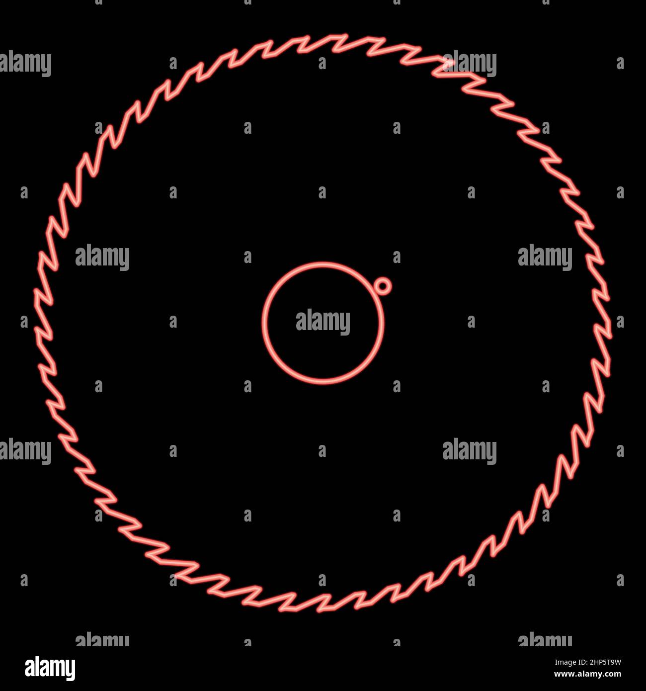 Neon circular saw blade red color vector illustration flat style image ...