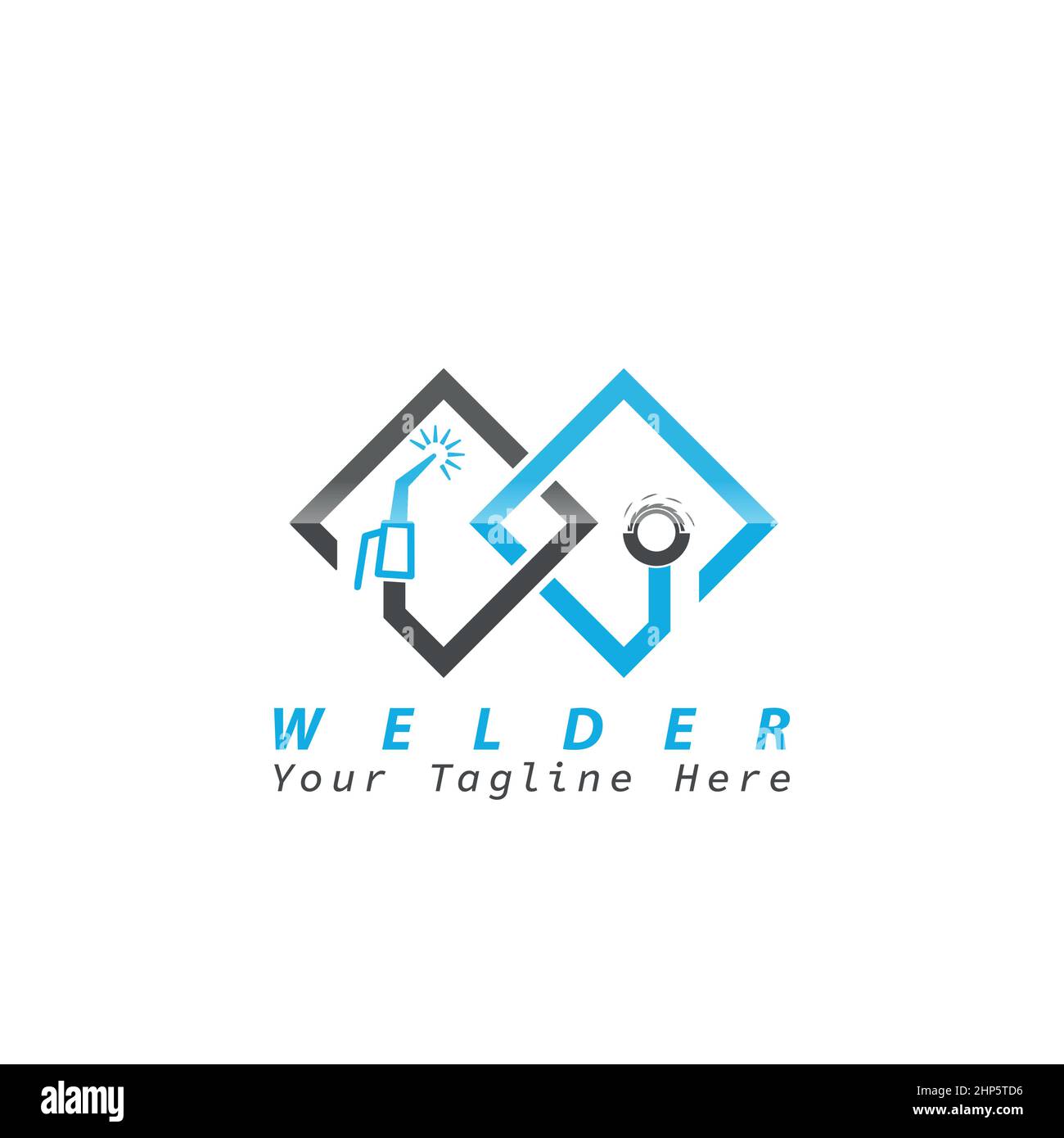 Square Shape Bended Logo Welding Logo Template Workshop Weld Company ...