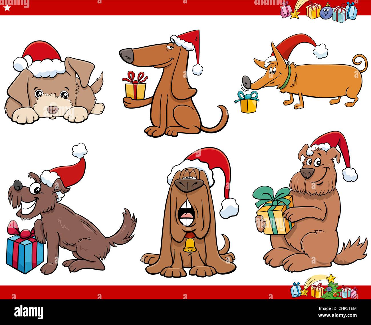 Christmas cartoon dogs hi-res stock photography and images - Alamy