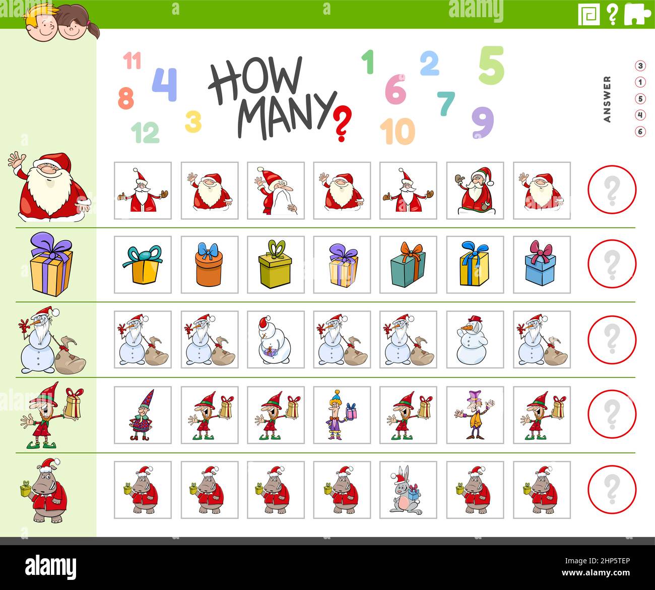 Counting task kids Stock Vector Images - Alamy