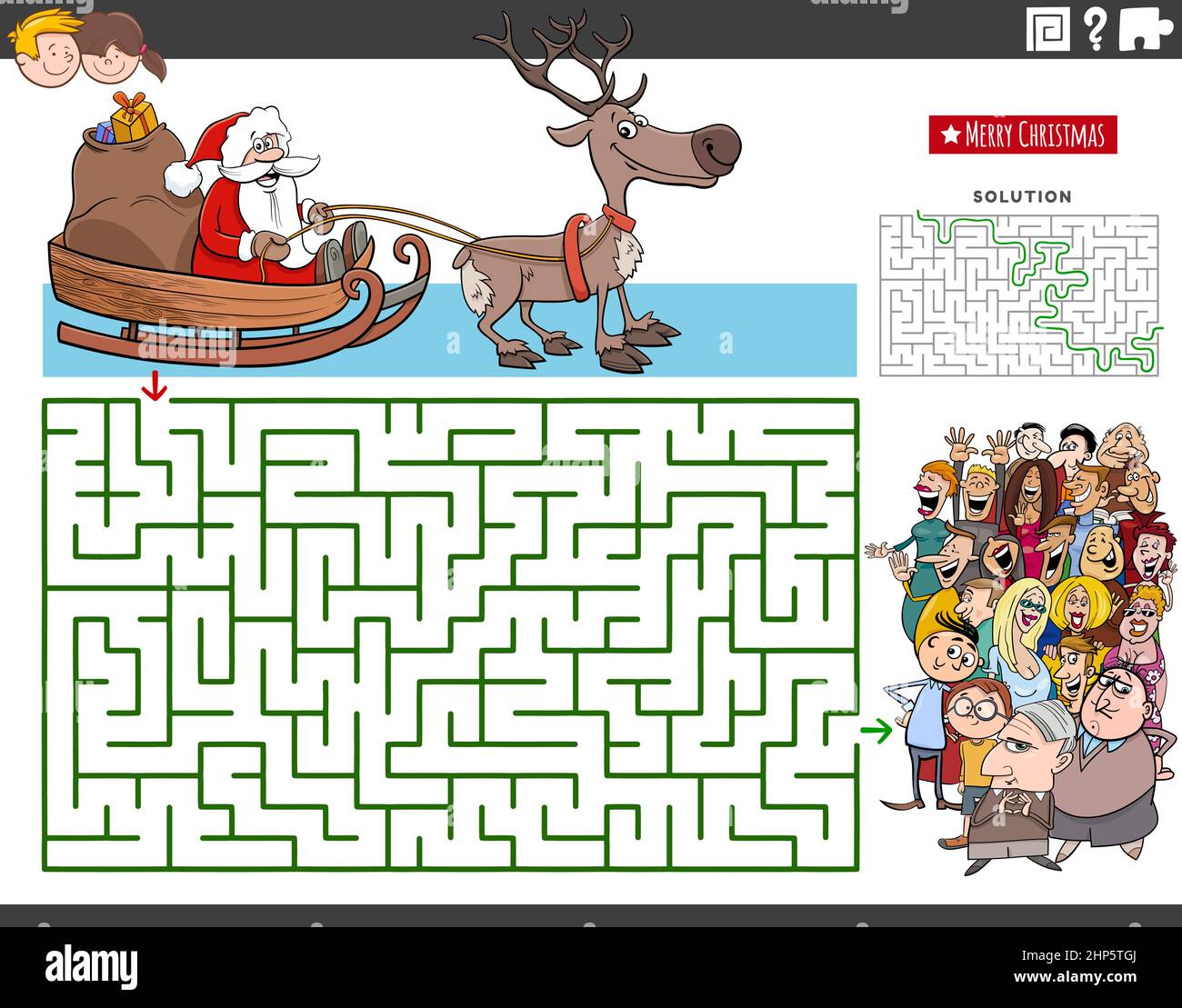 Santa claus on way Stock Vector Images - Alamy