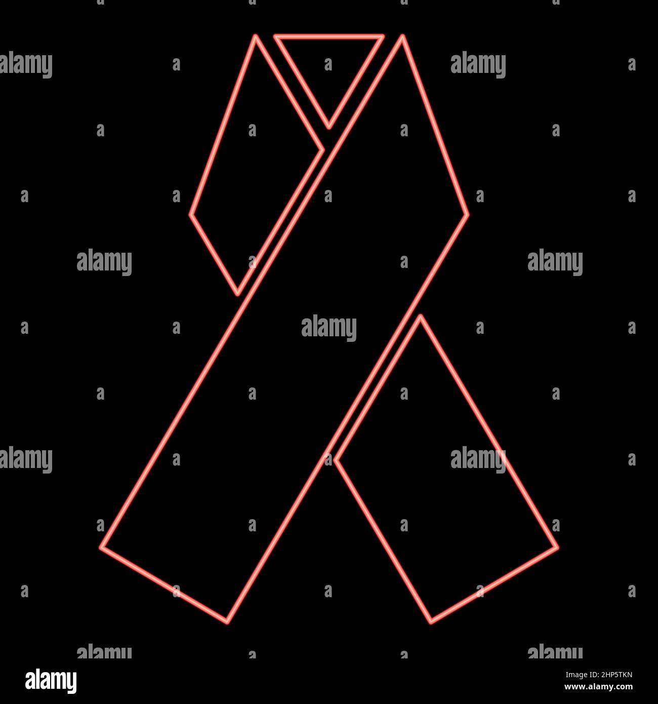 Neon ribbon red color vector illustration flat style image Stock Vector ...