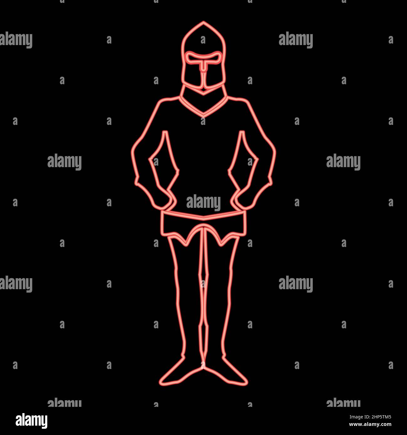 Neon armour red color vector illustration flat style image Stock Vector ...