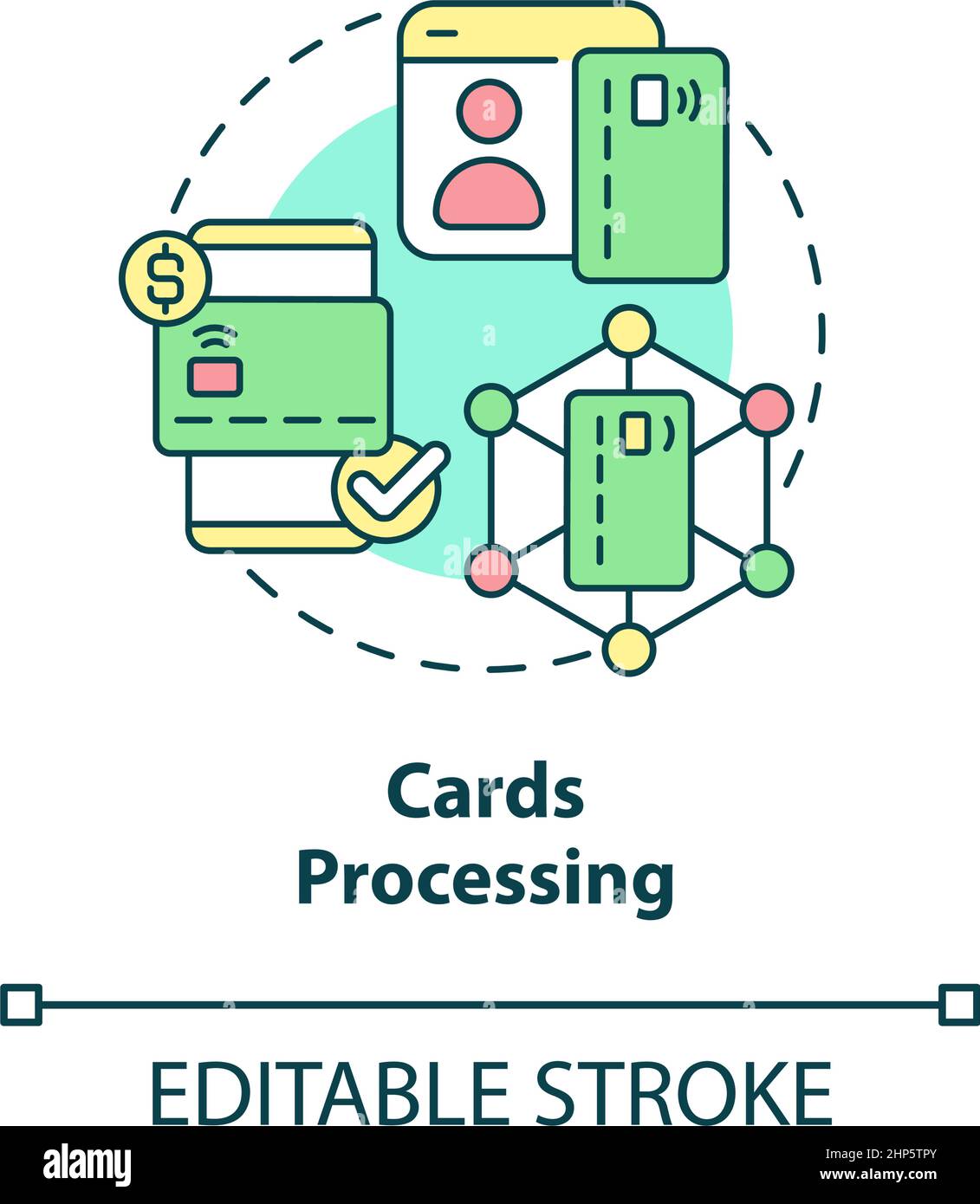 Cards processing concept icon Stock Vector Image & Art - Alamy