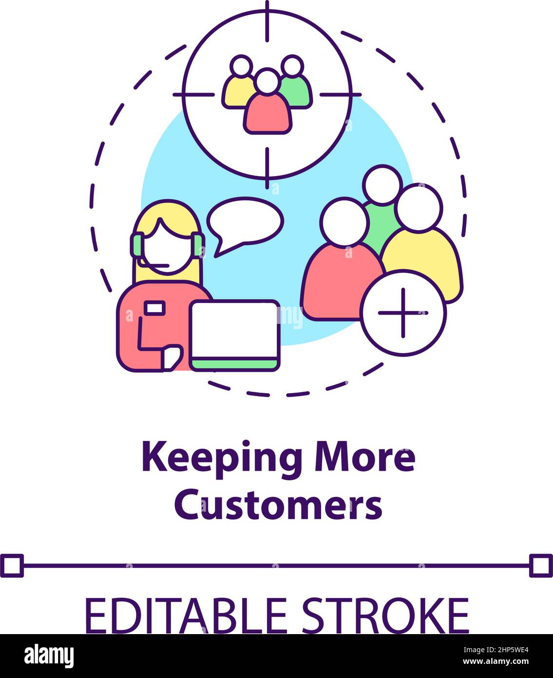 Keeping more customers concept icon Stock Vector Image & Art - Alamy