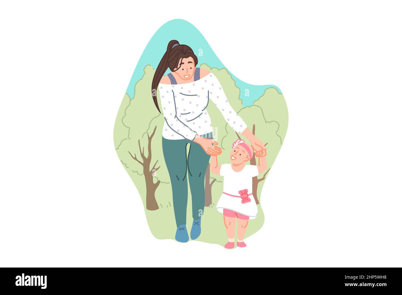 Child assist adult Stock Vector Images - Alamy