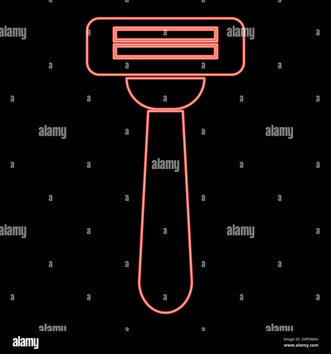 Neon razor red color vector illustration flat style image Stock Vector ...