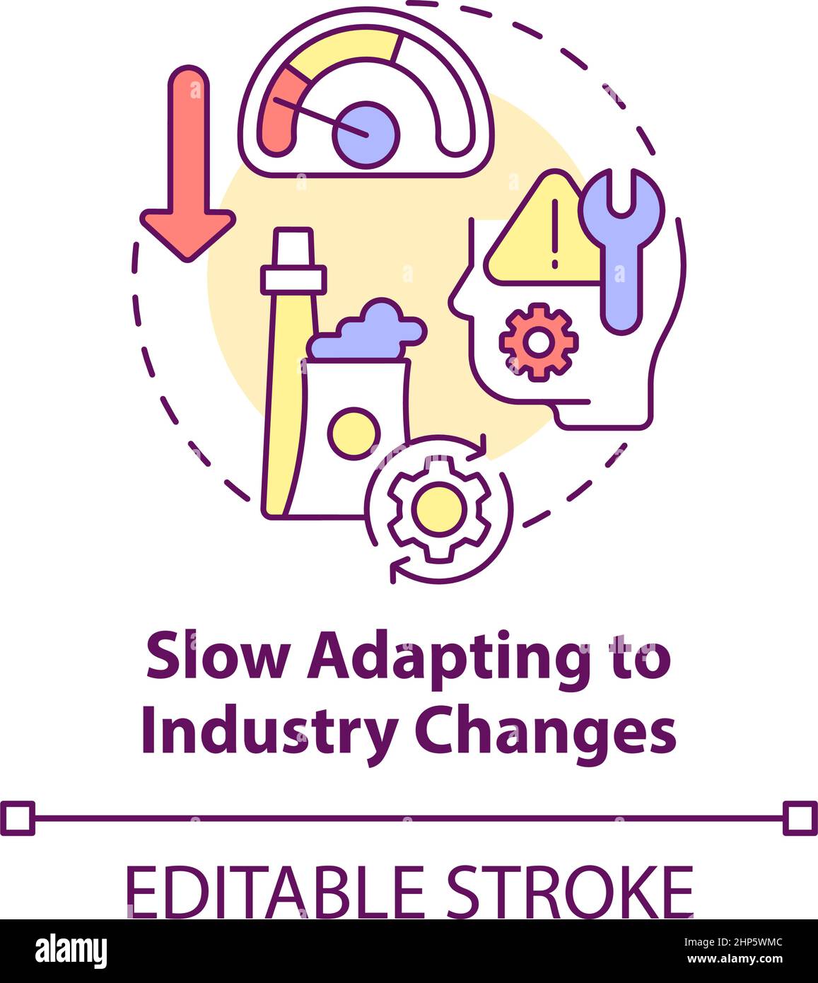 Slow adapting to industry changes concept icon Stock Vector Image & Art ...