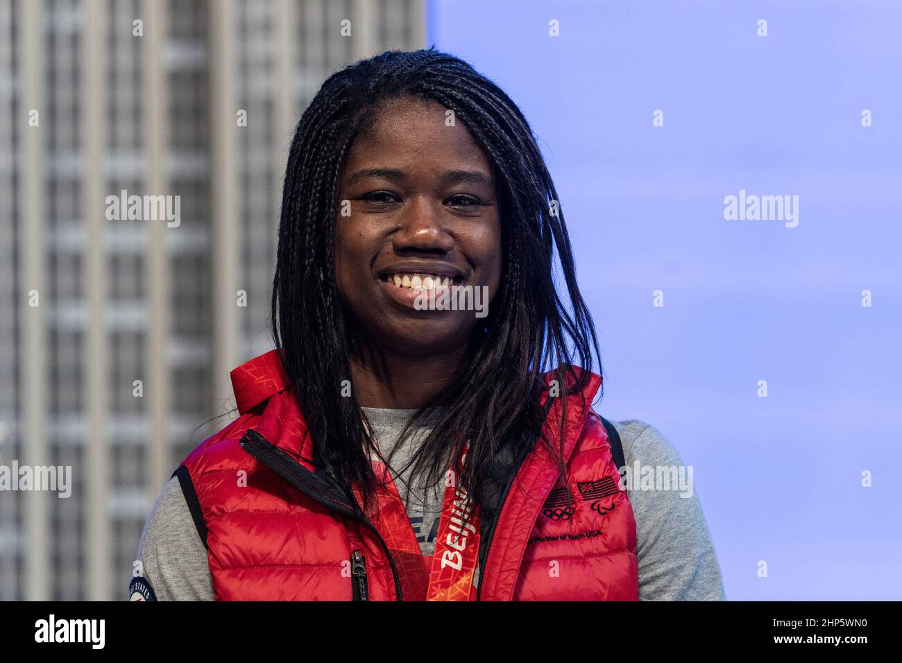 New York, USA. 18th Feb, 2022. Erin Jackson, 2022 Beijing Olympics ...