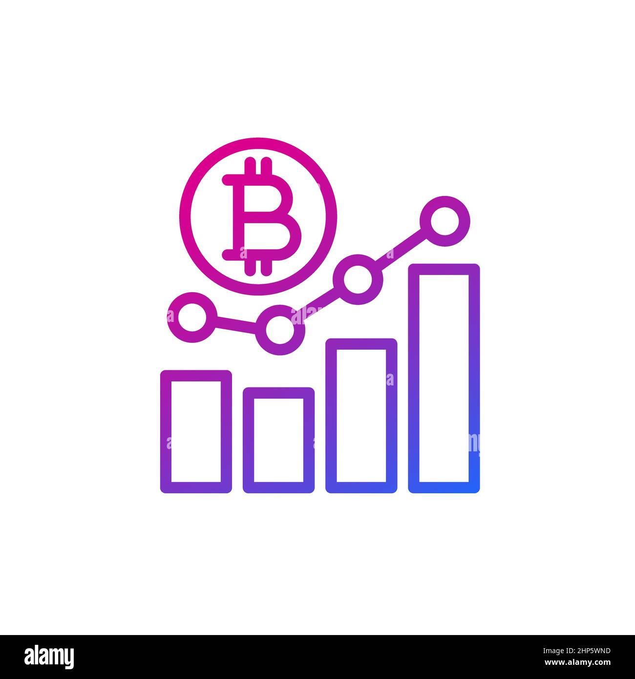 Bitcoin increase icon outline Cut Out Stock Images & Pictures - Alamy