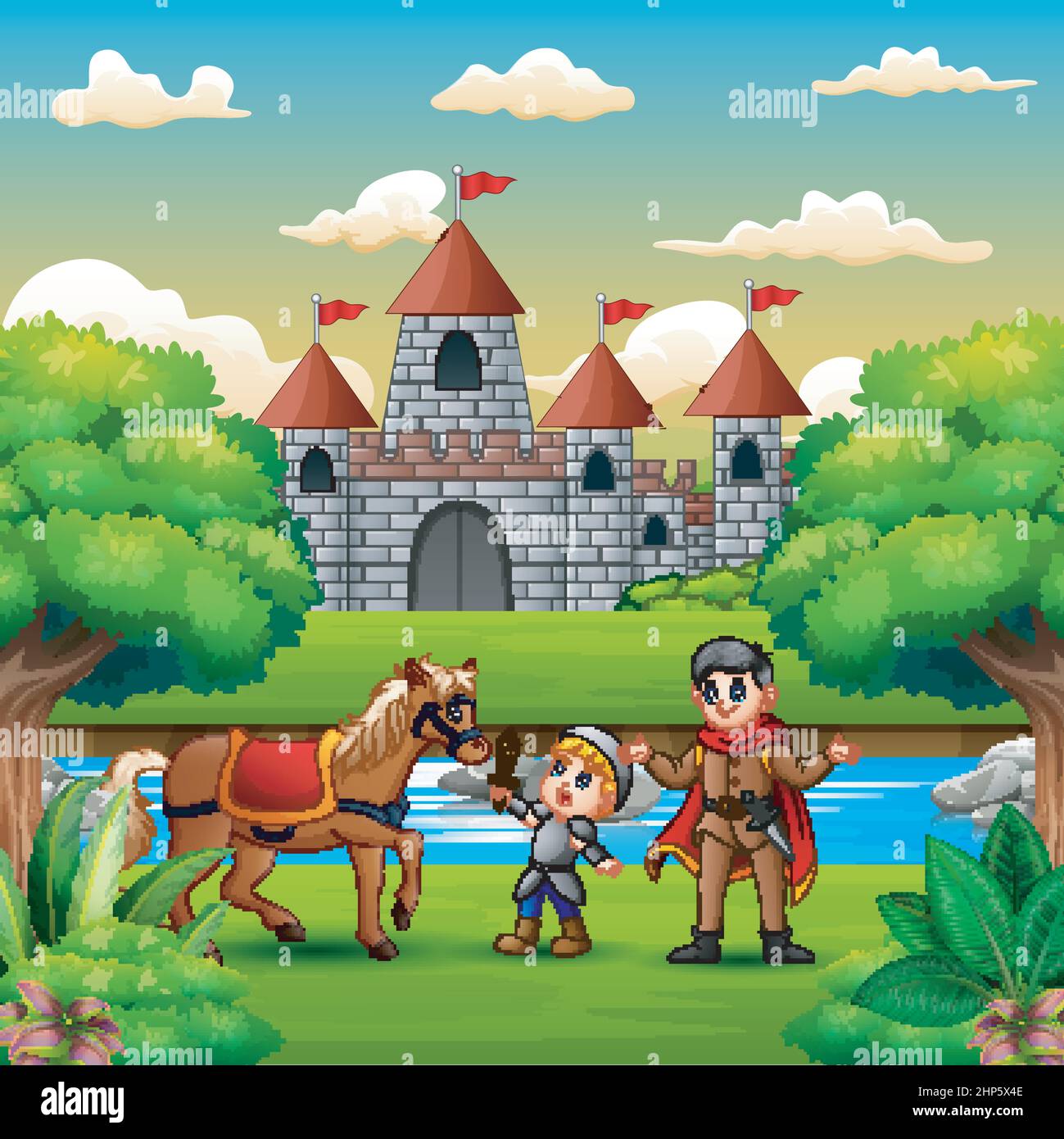 Boy on a gate Stock Vector Images - Alamy