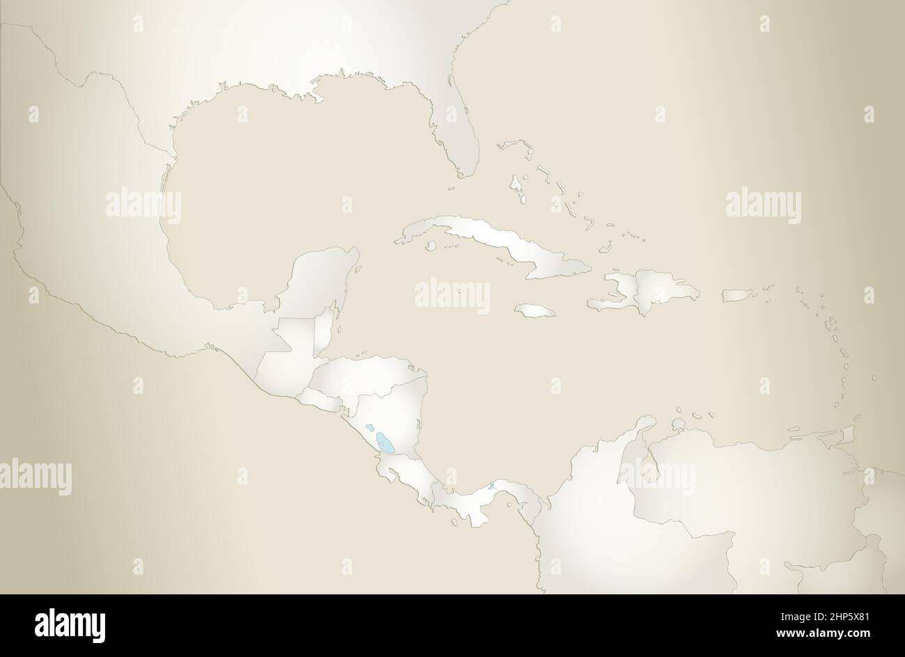 Caribbean islands and Central America map, states and islands, old ...
