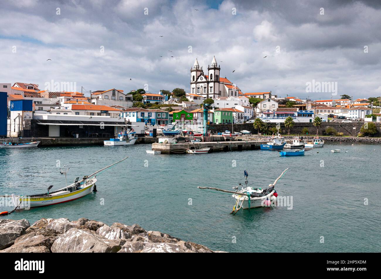 Fishing harbour of São Mateus da Calheta, Terceira island, Azores ...