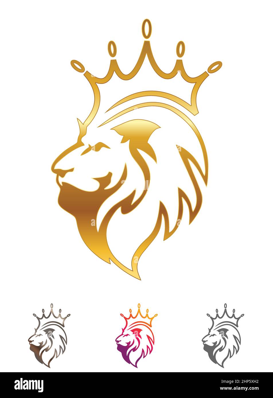 Golden lion logo hi-res stock photography and images - Alamy