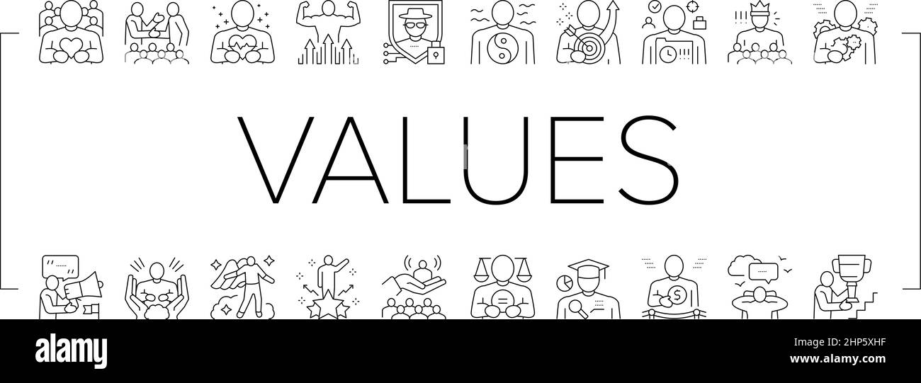 Values Human Life Collection Icons Set Vector Stock Vector Image & Art ...
