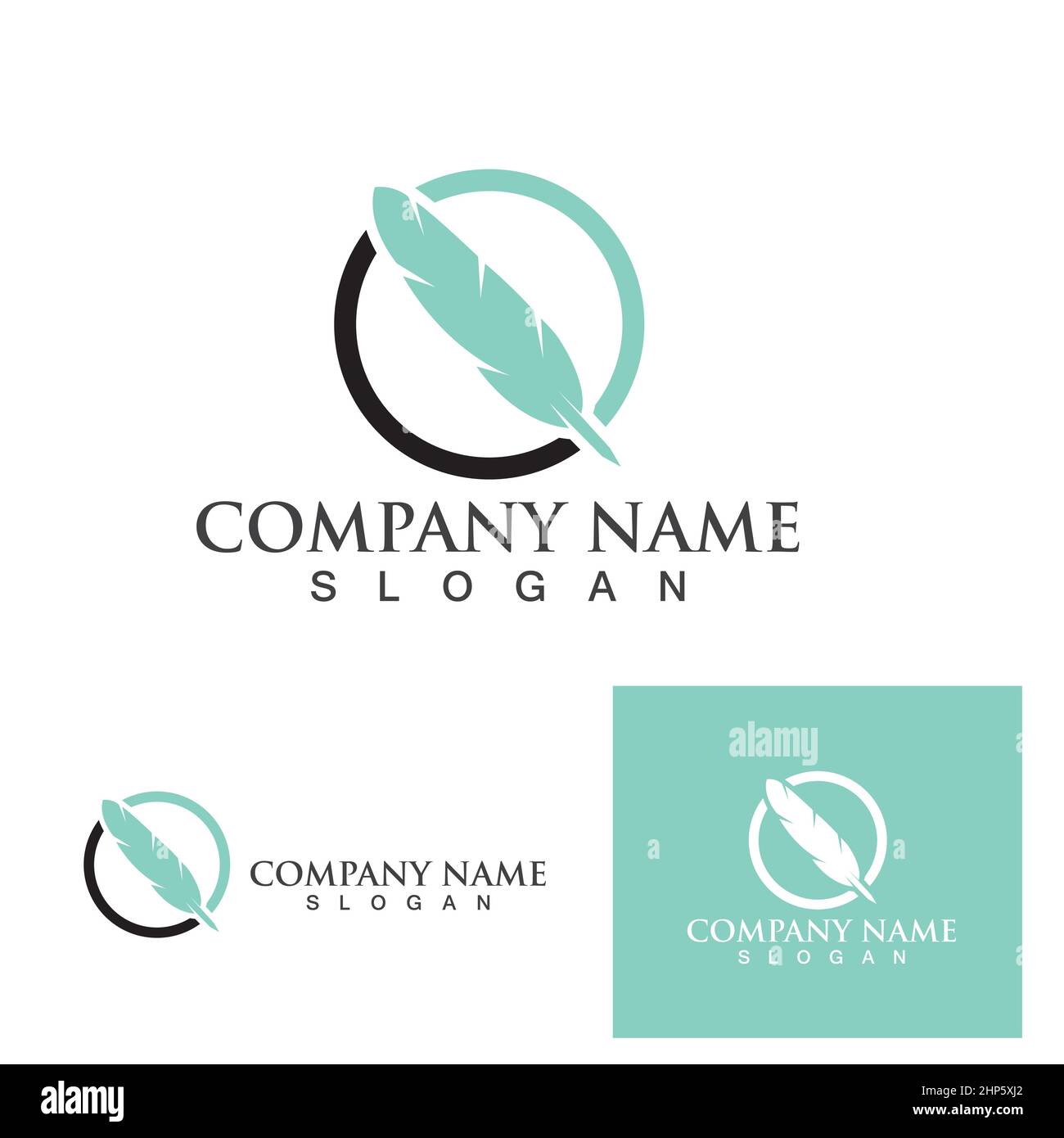 Feather writing logo template hi-res stock photography and images - Alamy