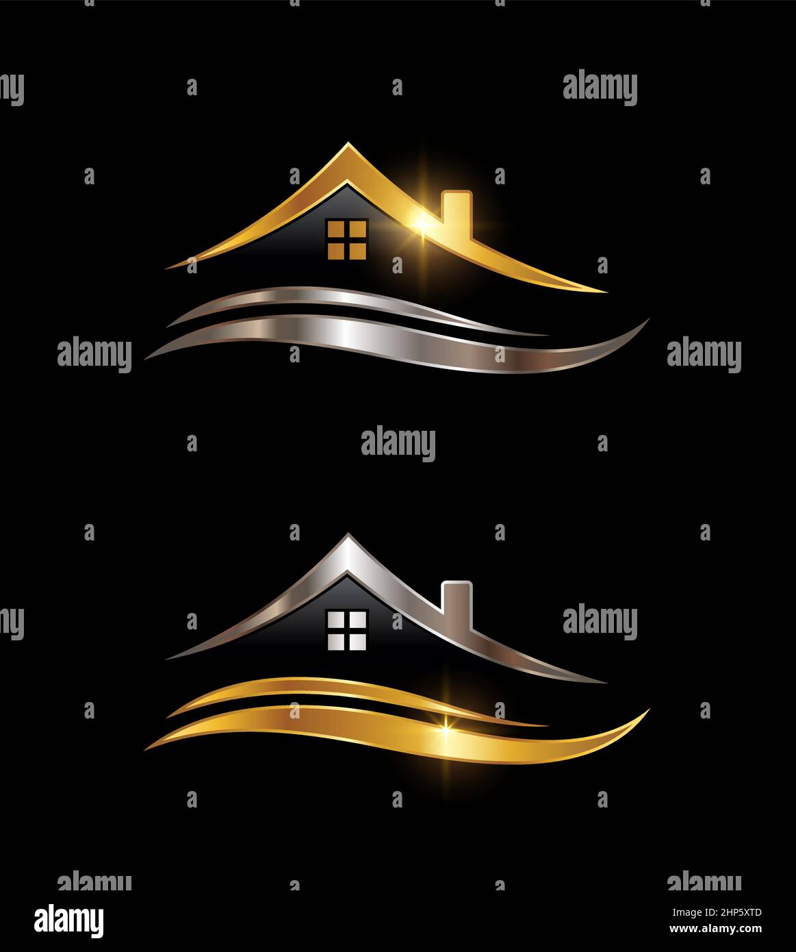 Golden and Chrome Home Vector Sign Stock Vector Image & Art - Alamy