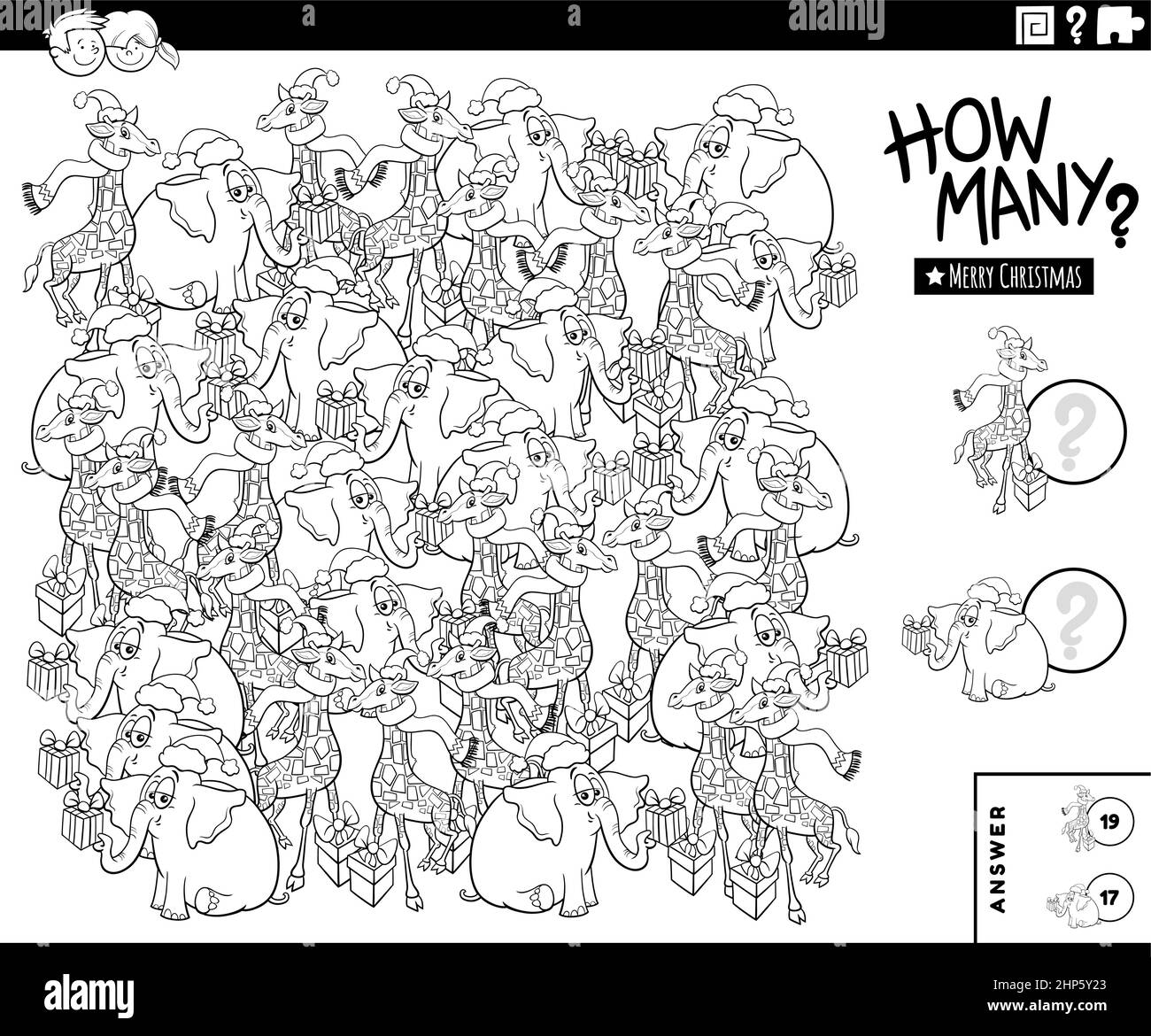 Elephant coloring page for preschool hi-res stock photography and ...