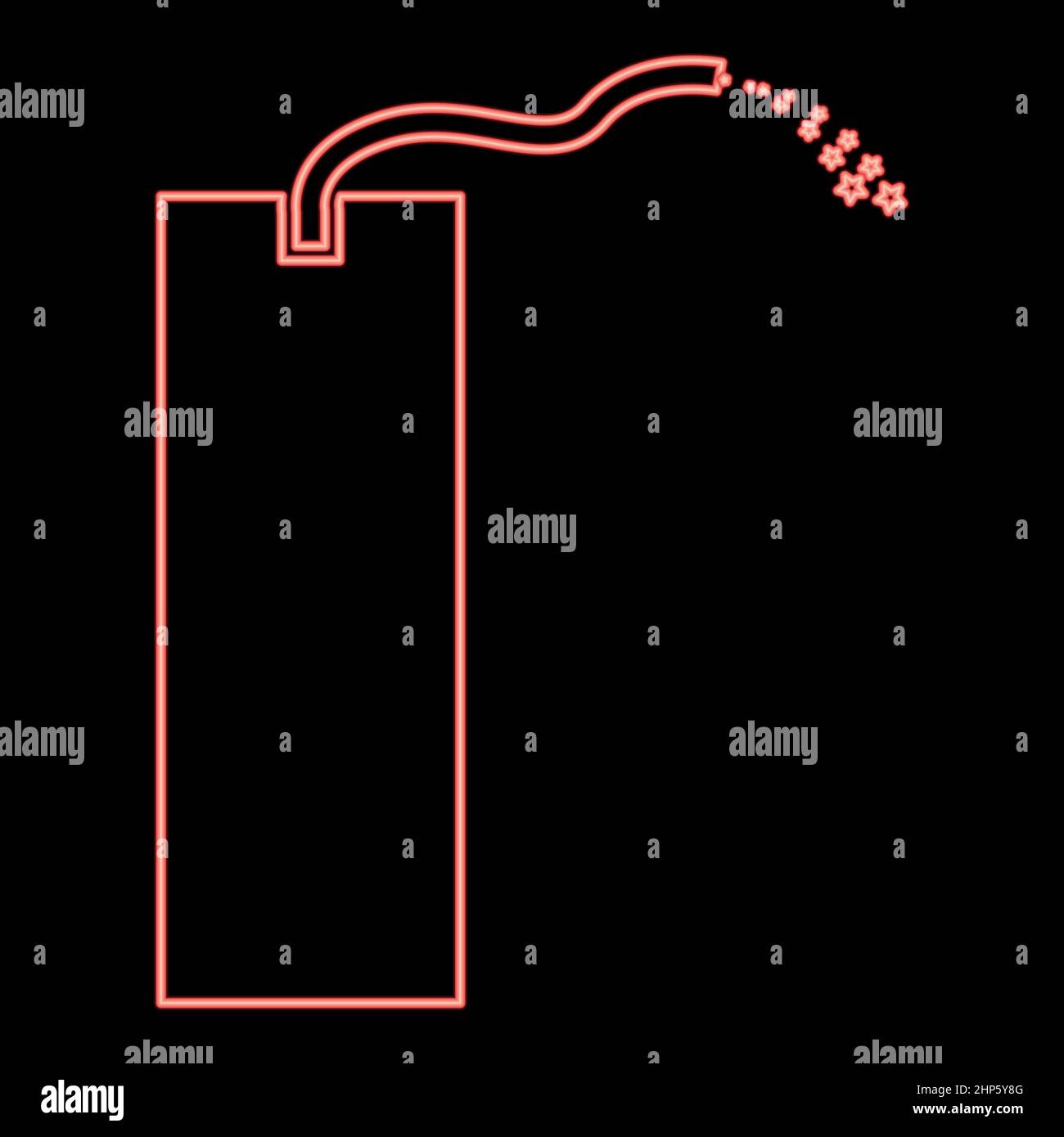 Neon dynamite red color vector illustration flat style image Stock ...