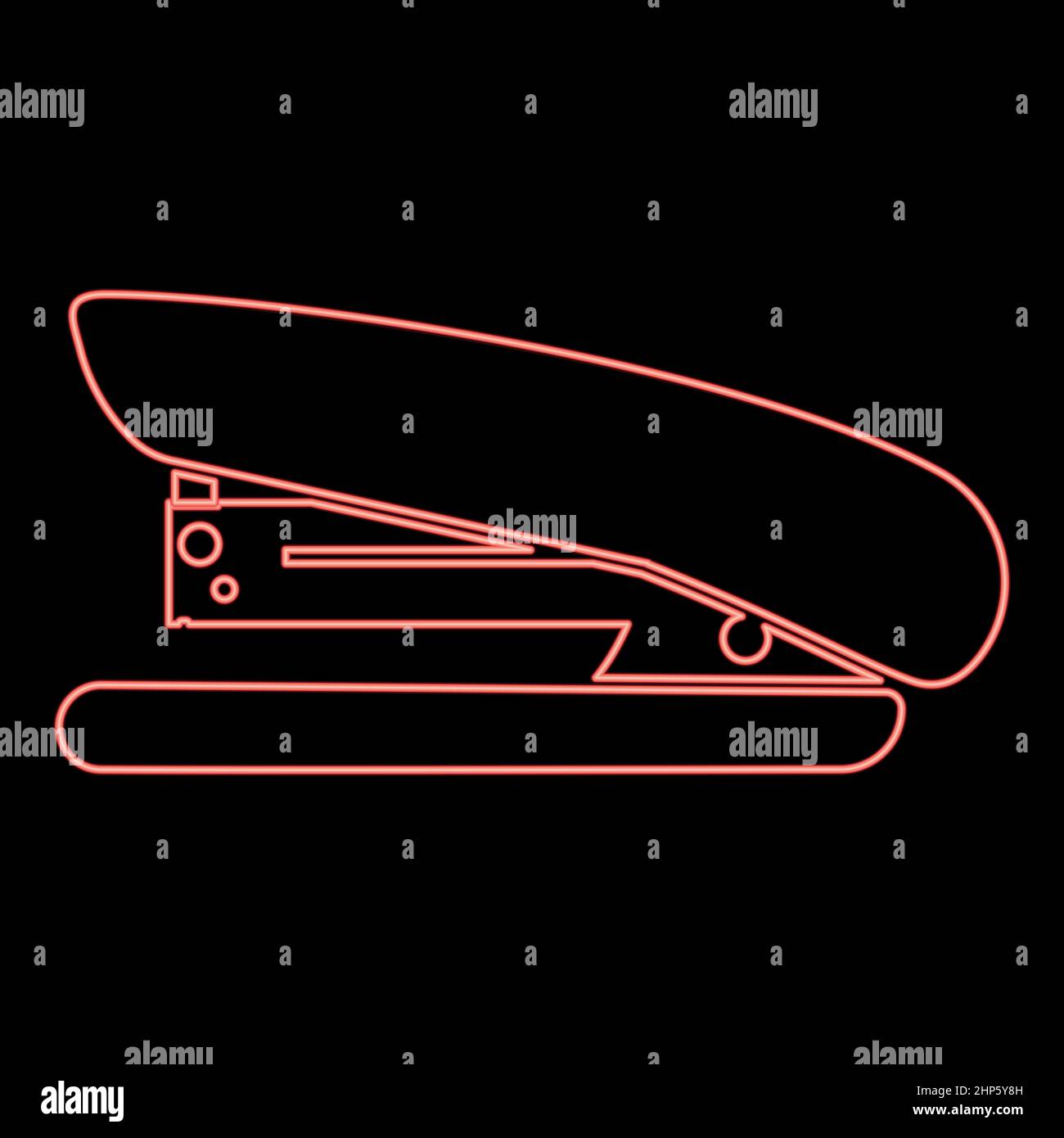 Neon stapler red color vector illustration flat style image Stock ...